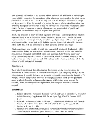 Role of infrastructure in economic development | DOCX