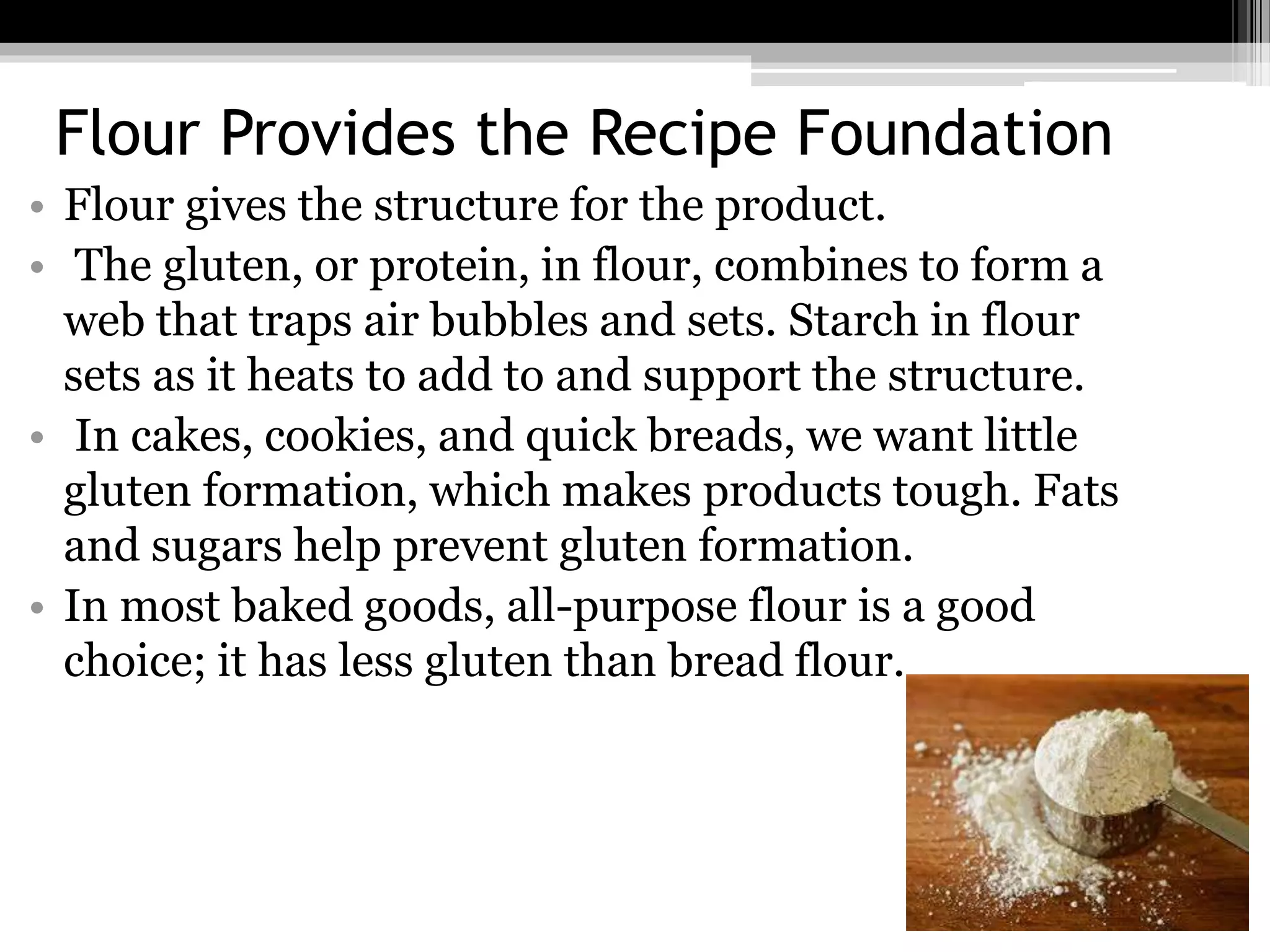 Role of ingredients for bakery products | PPTX