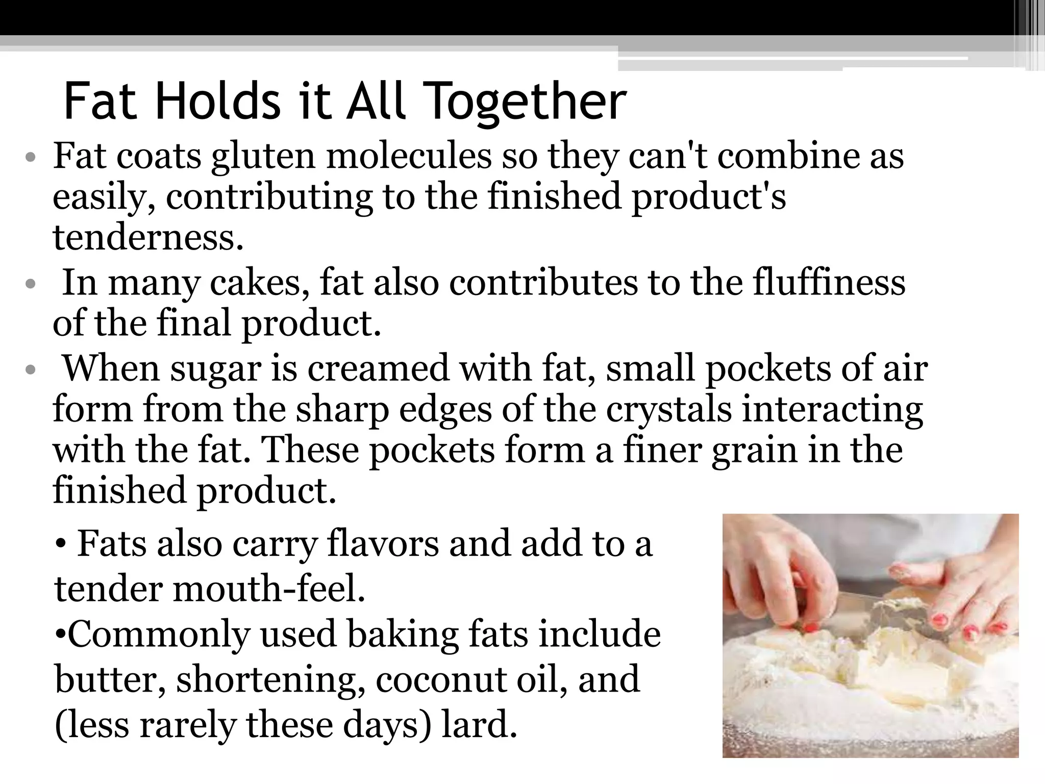 Role of ingredients for bakery products | PPTX