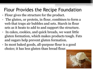 Role of ingredients for bakery products | PPTX