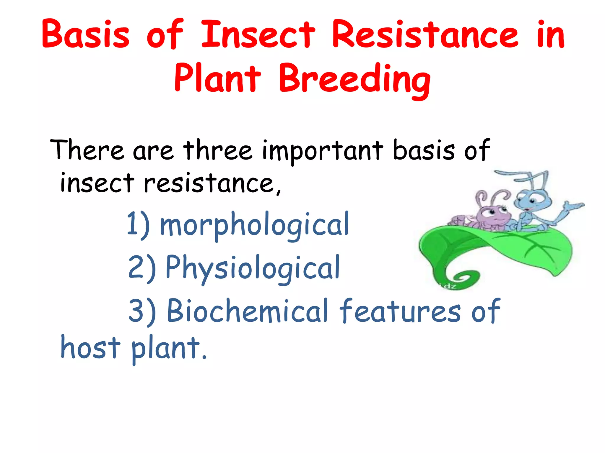 Role of insect resistance in plants | PPTX