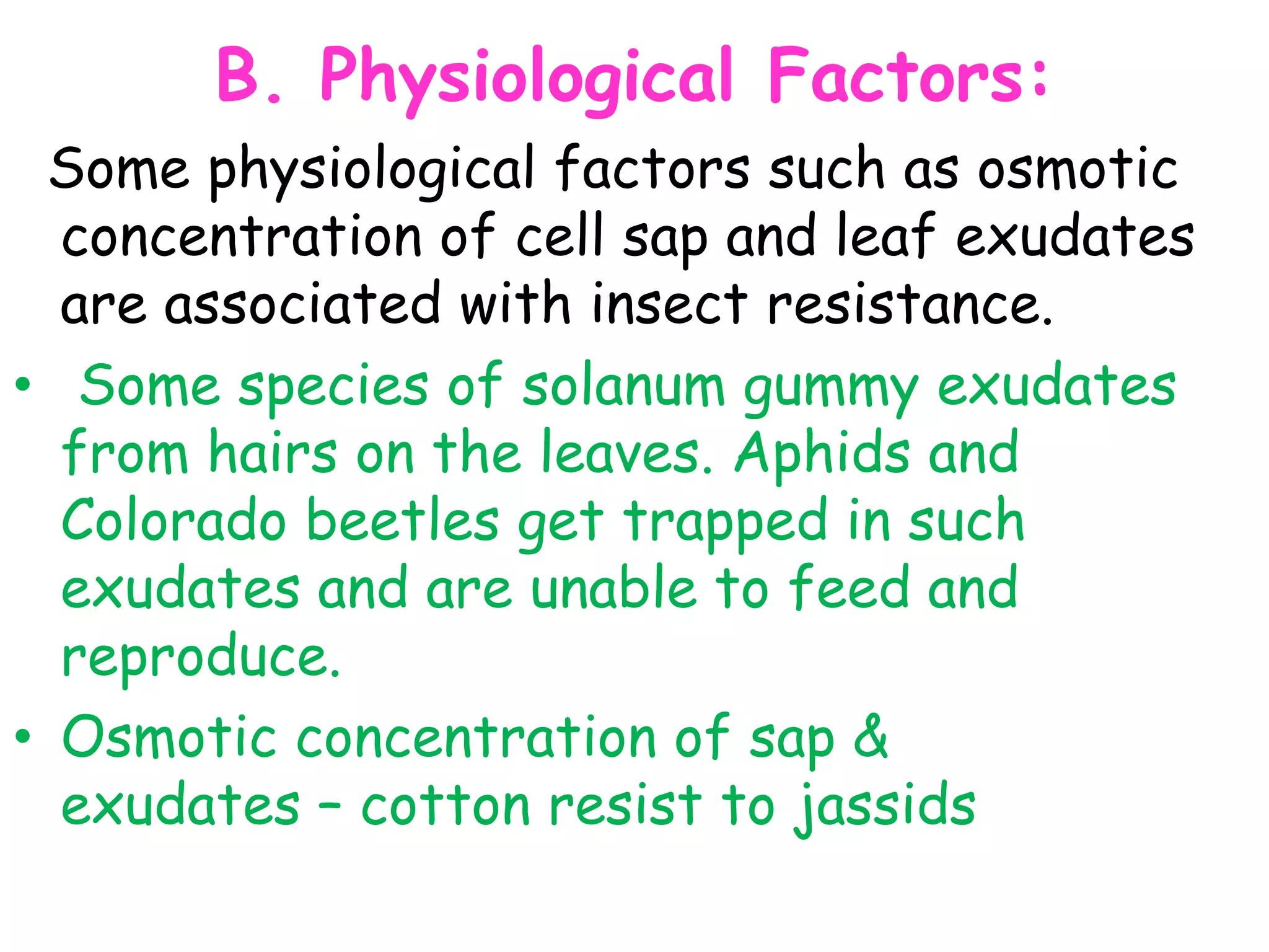 Role of insect resistance in plants | PPTX