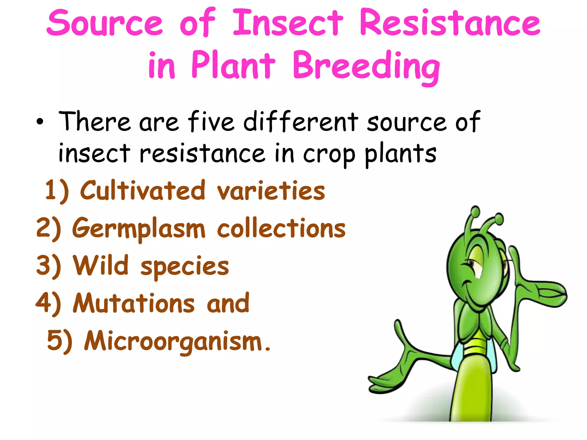 Role of insect resistance in plants | PPTX