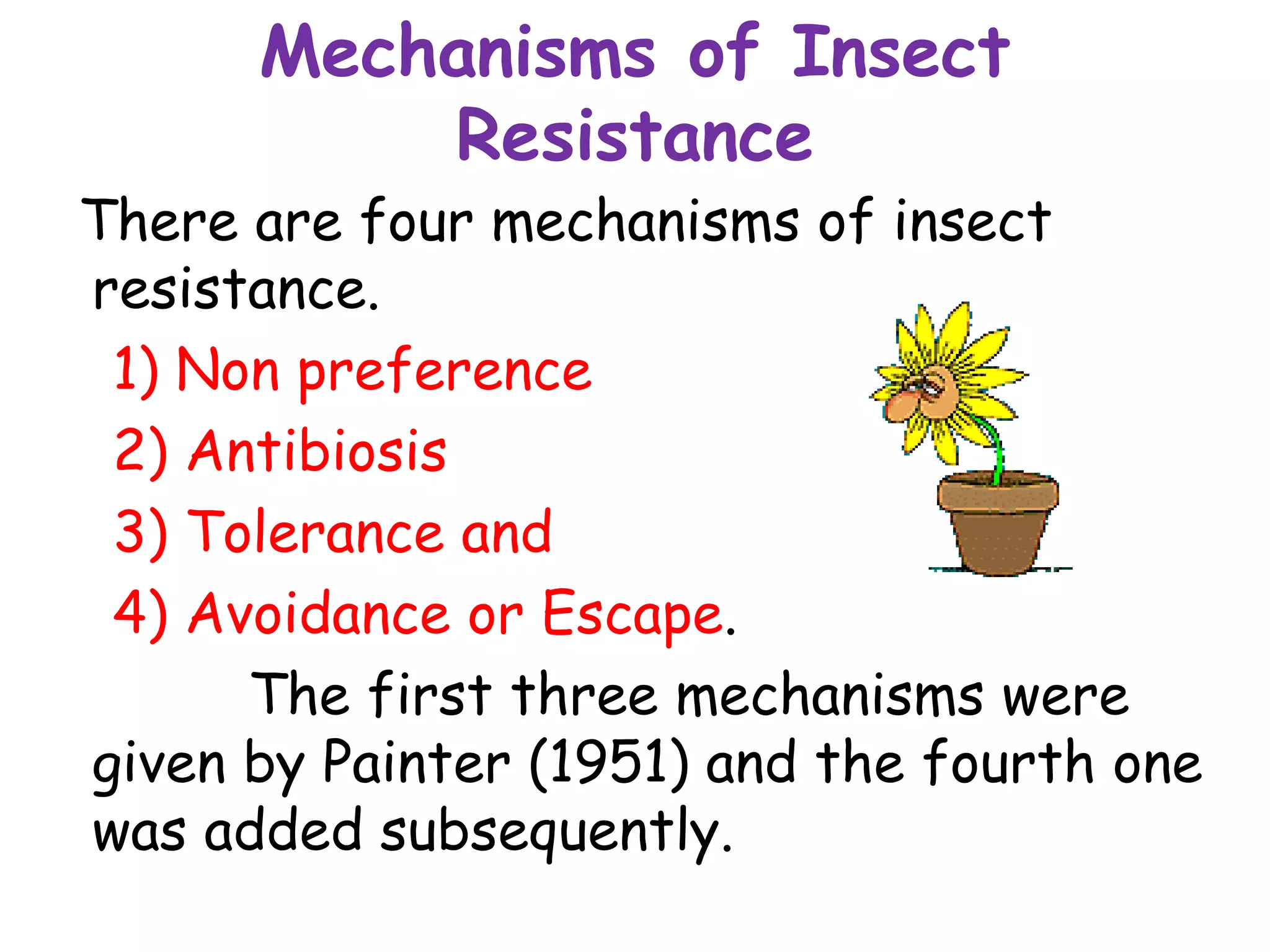 Role of insect resistance in plants | PPTX