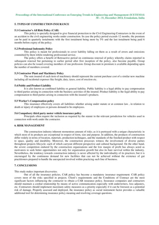 Role of insurance in construction and infrastructure projects | PDF