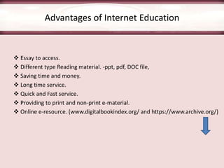 Advantages Of Internet In Education