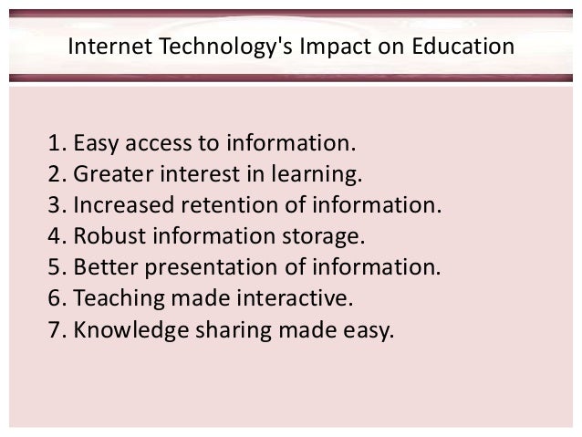 Role of internet to promoting higher education