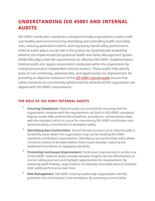 ROLE OF INTERNAL AUDITS IN ISO 45001- DRIVING CONTINUOUS IMPROVEMENT ...