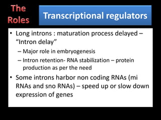 Role of introns in plants | PPTX