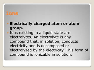 Role of ions in living organisms | PPTX