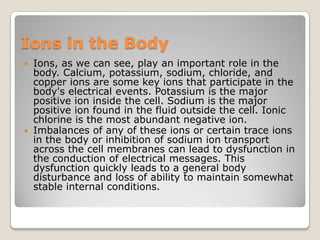 Role of ions in living organisms | PPTX