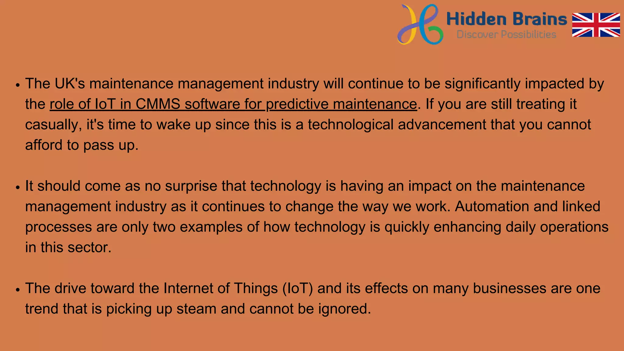 Role of IoT in CMMS Software For Predictive Maintenance. | PPT