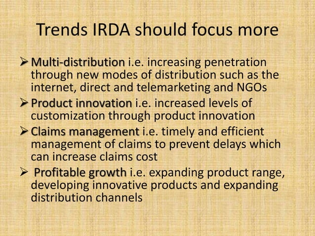 Role of irda | PPTX | Life Insurance | Insurance