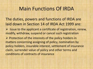 Role of irda | PPTX