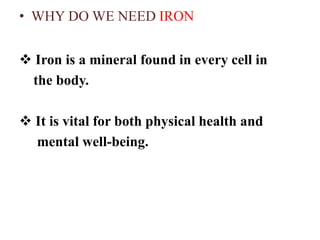 Role of iron | PPTX | Blood Disorders | Diseases and Conditions