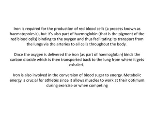 Role of iron in the human body | PPTX