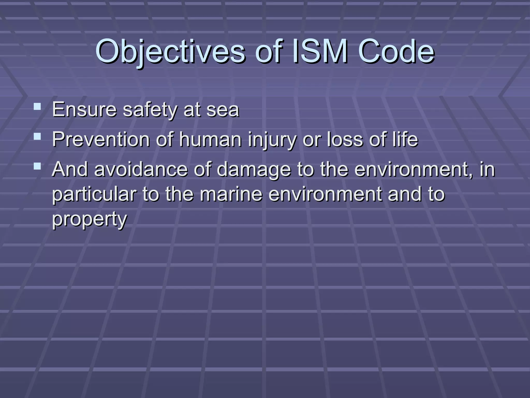 Role of ism code in promoting maritime safety by caleb danladi bako | PPT