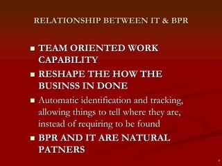 Role of Information Technology in BPR | PPTX