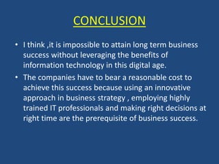 Role of it in business | PPTX