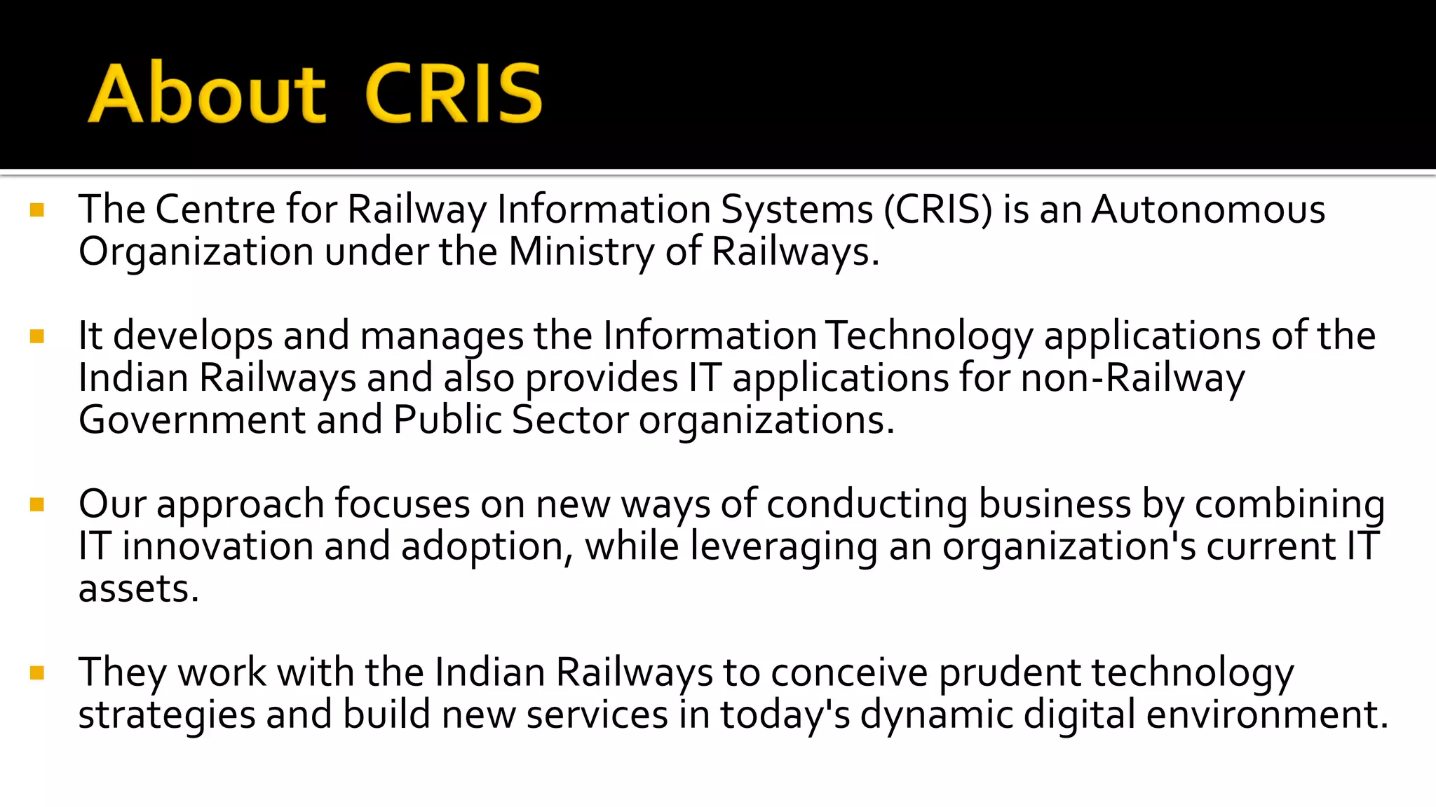 Role of it in indian railway | PDF