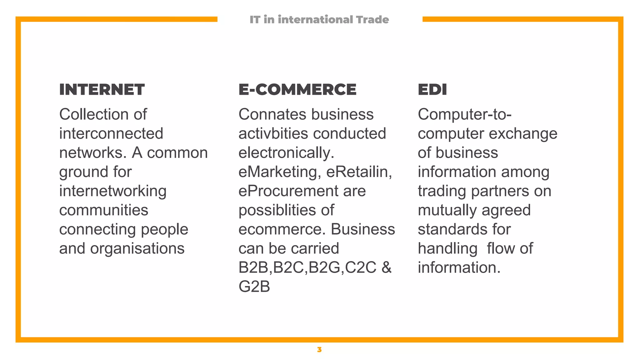 Role of Information Technology in international trade | PPTX
