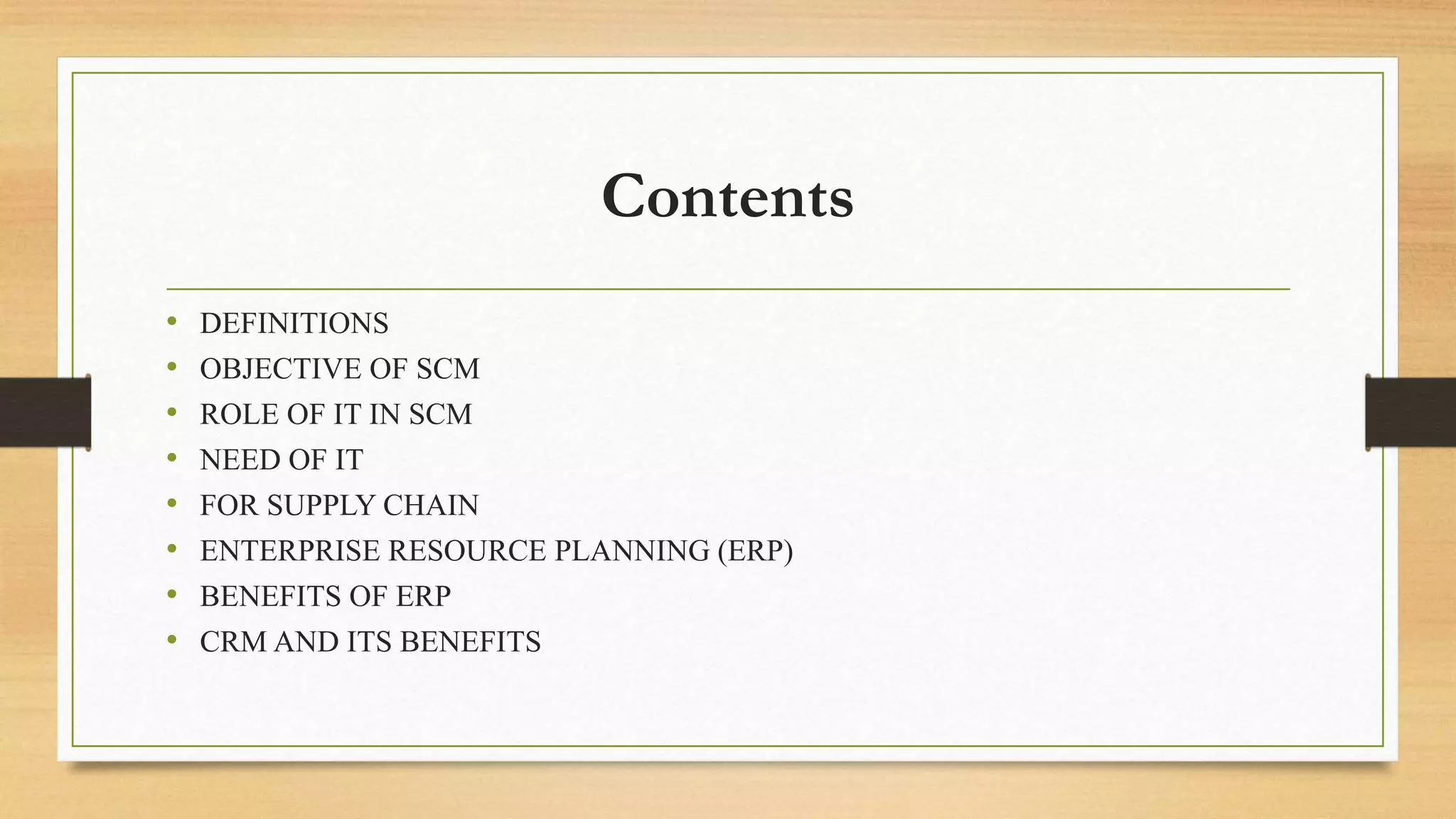 Role of IT in SCM Presentation | PPT