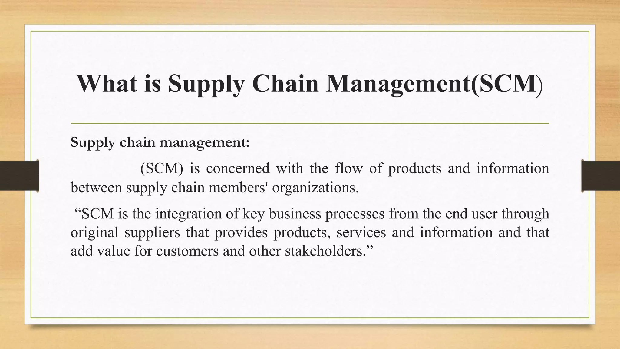 Role of IT in SCM Presentation | PPT