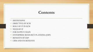 Role of IT in SCM Presentation | PPT