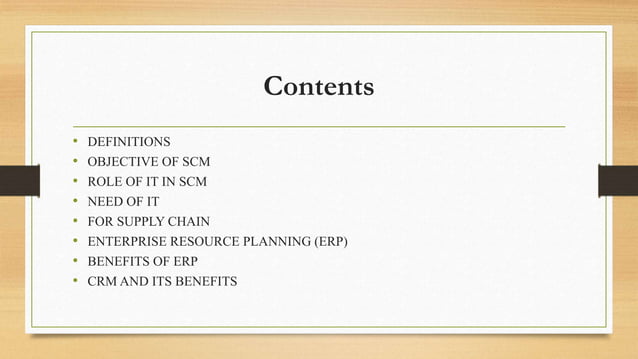 Role of IT in SCM Presentation | PPT
