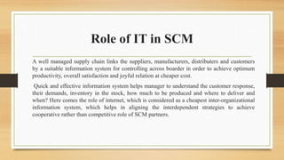Role of IT in SCM Presentation | PPT