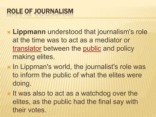 Role of journalism ppt | PPTX