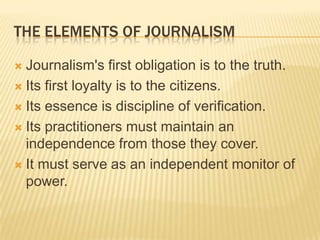 Role of journalism ppt | PPTX