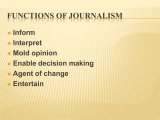 Role of journalism ppt | PPTX
