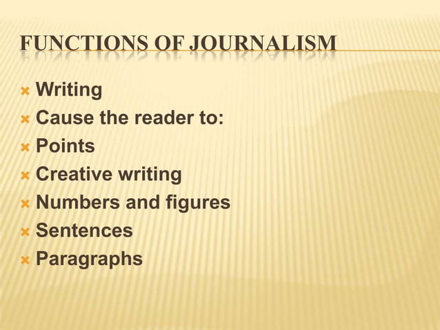 Role of journalism ppt | PPTX