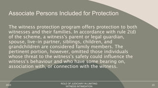 ROLE OF JUDICIARY IN LIMITING WITNESS INTIMIDATION.pptx | Law