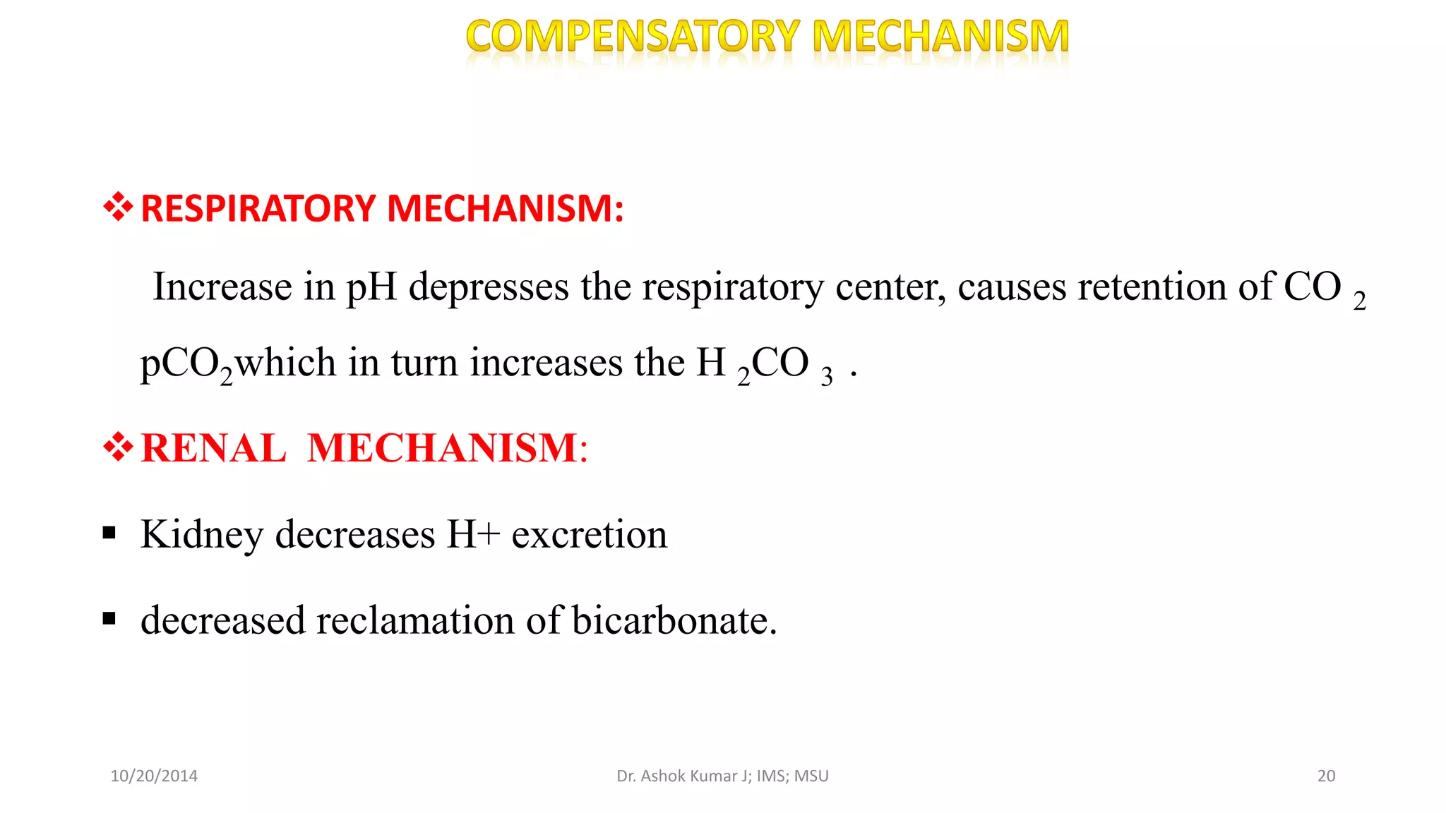 Role of kidney in maintaining acid base balance (pH) by; Dr. Ashok ...