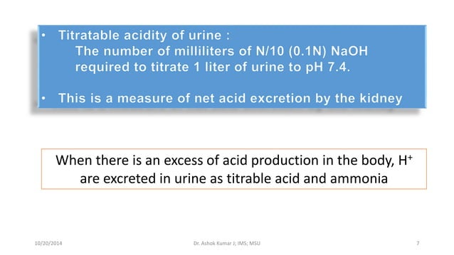 Role of kidney in maintaining acid base balance (pH) by; Dr. Ashok ...