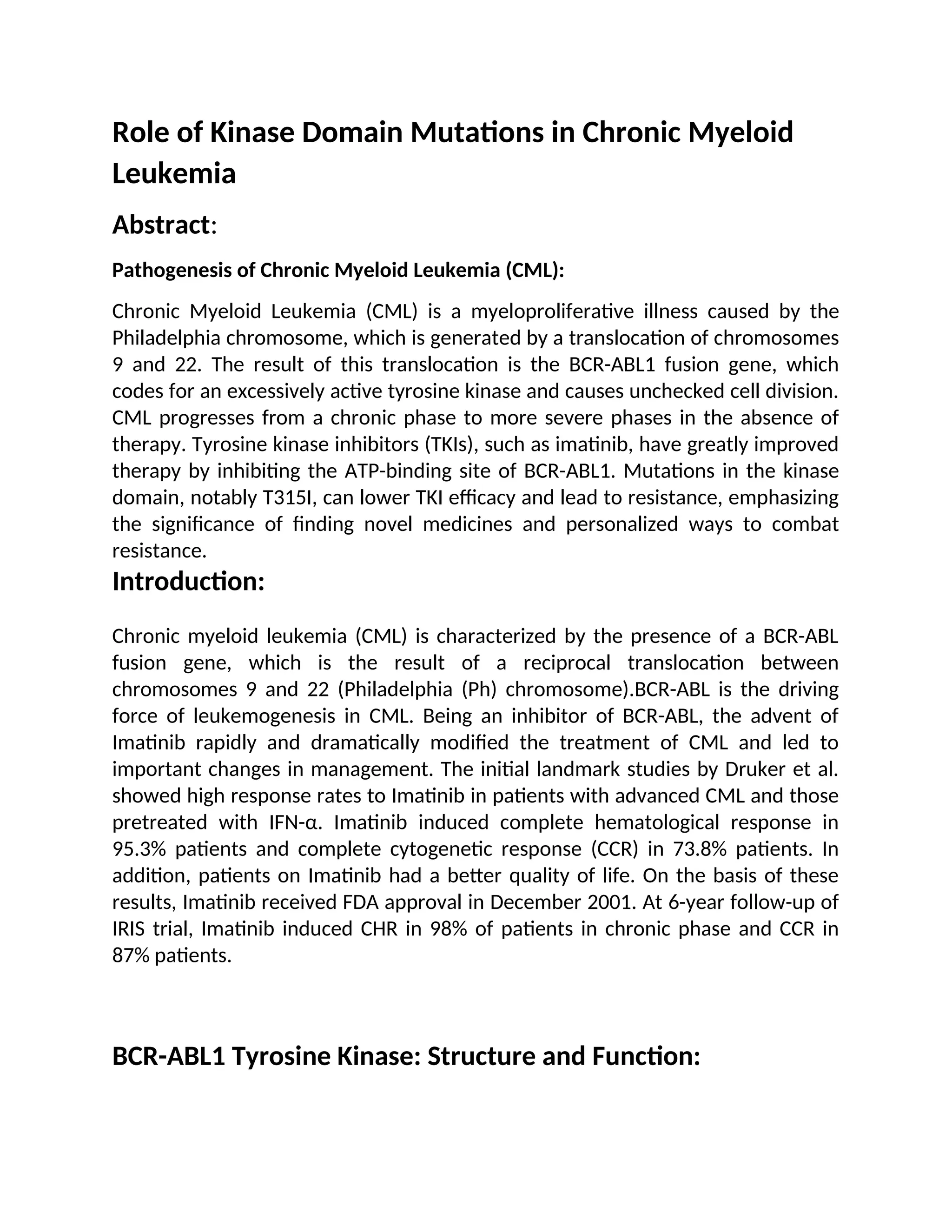 Role of Kinase Domain Mutations in Chronic Myeloid Leukemia.docx