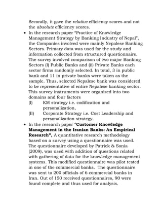 Role of knowledge management in banking sector | PDF