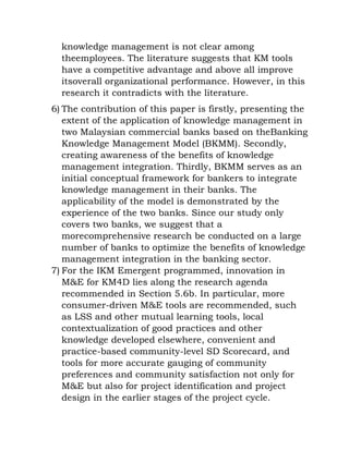 Role of knowledge management in banking sector | PDF