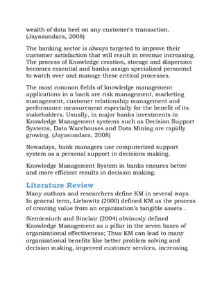 Role of knowledge management in banking sector | PDF