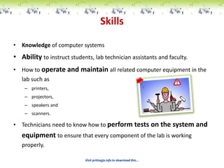 Role of laboratory technicians for computer institutes | PPTX