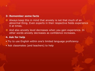 Role of language anxiety in language learning | PPT