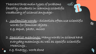 Role and importance of language in science Teaching | PDF