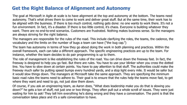 Inspiring Alignment and Autonomy - The Leaders Role in Scaling Agile | PDF