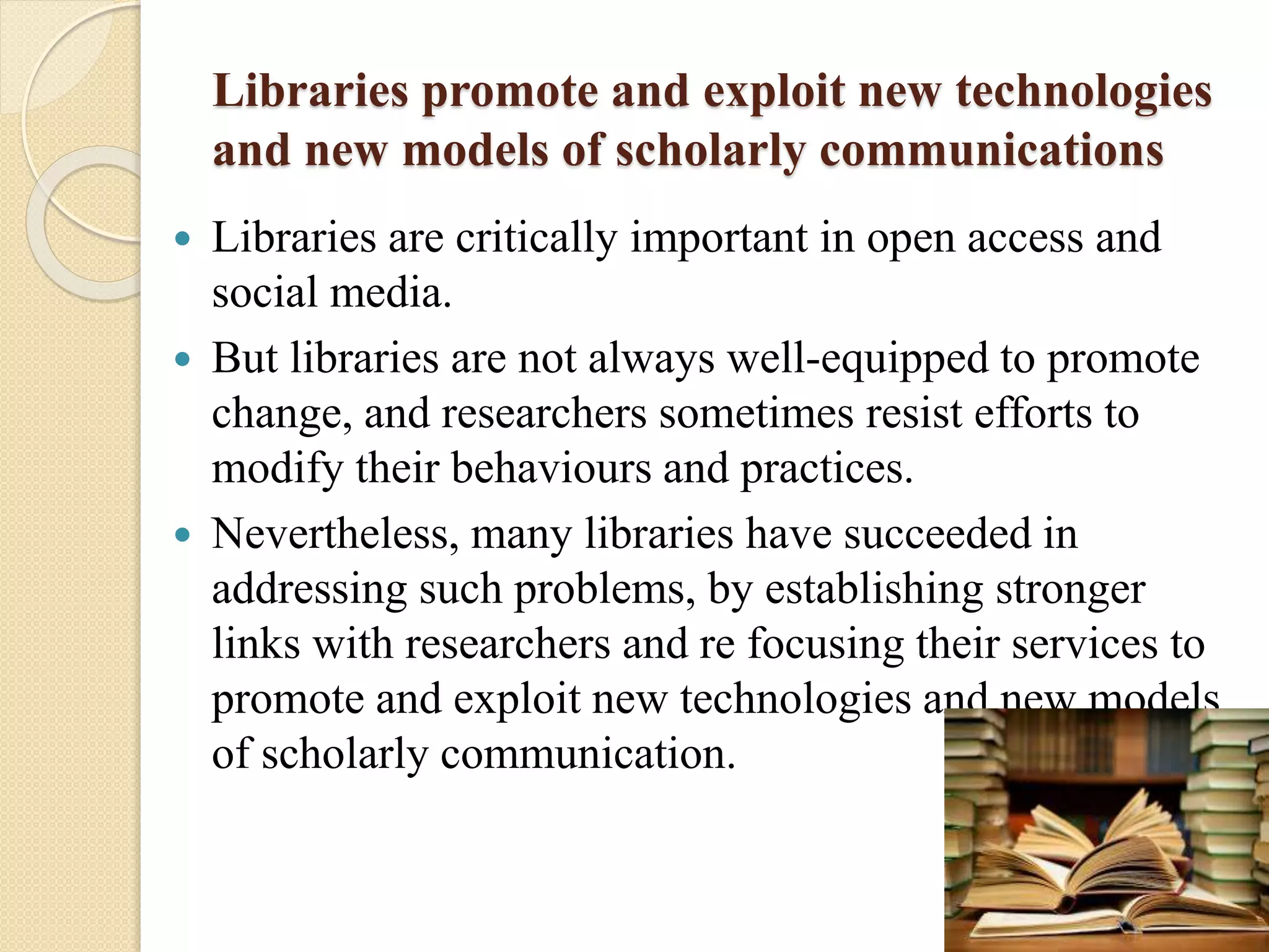 Role of libraries in research final ppt | PPTX
