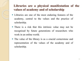 Role of libraries in research final ppt | PPTX
