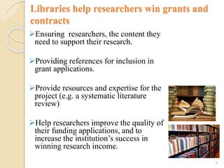 Role of libraries in research final ppt | PPTX