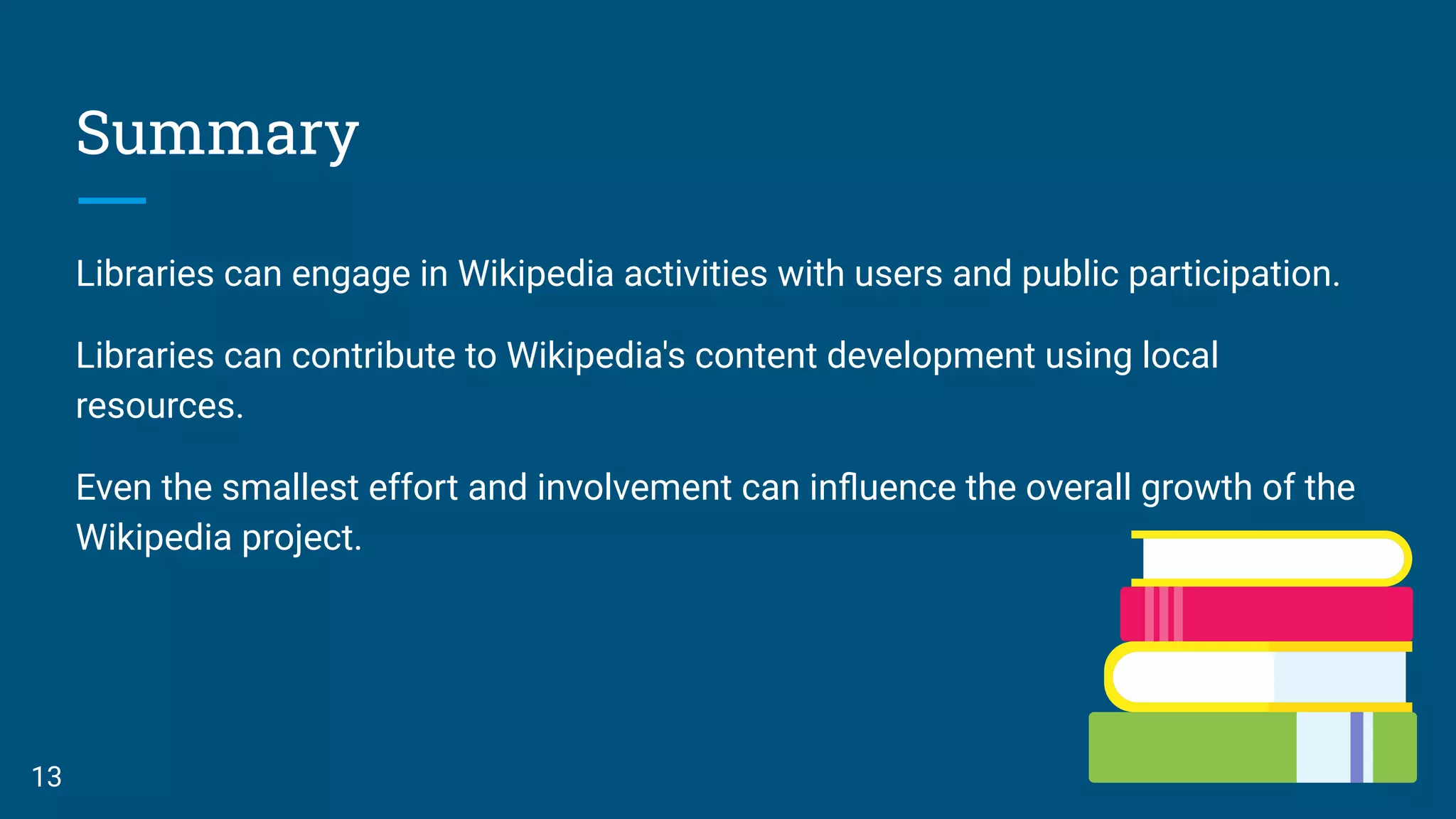 Role of libraries in wikipedia content development | PPT