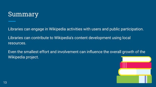 Role of libraries in wikipedia content development | PPT